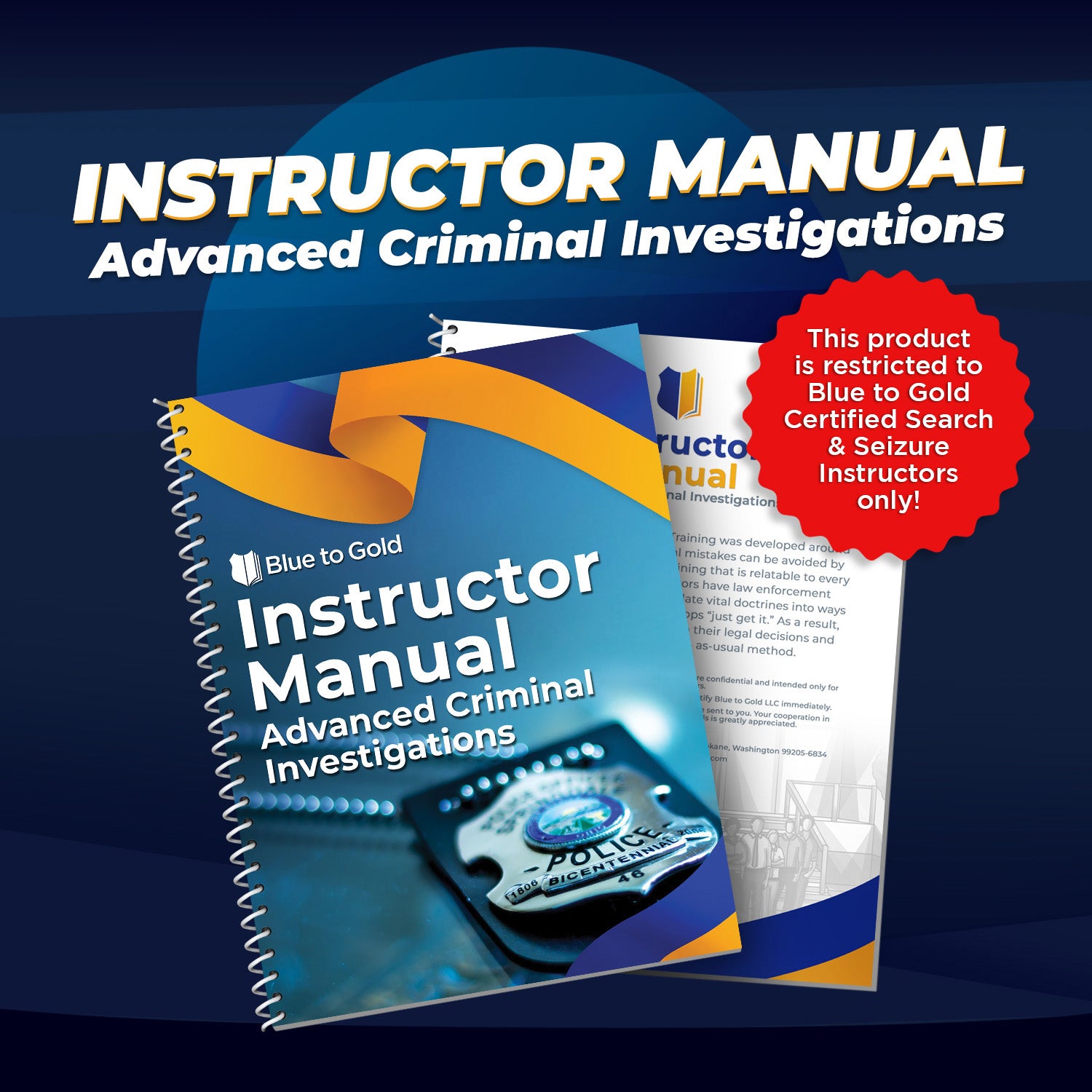 Advanced Criminal Investigations Instructor Manual – Blue to Gold Store