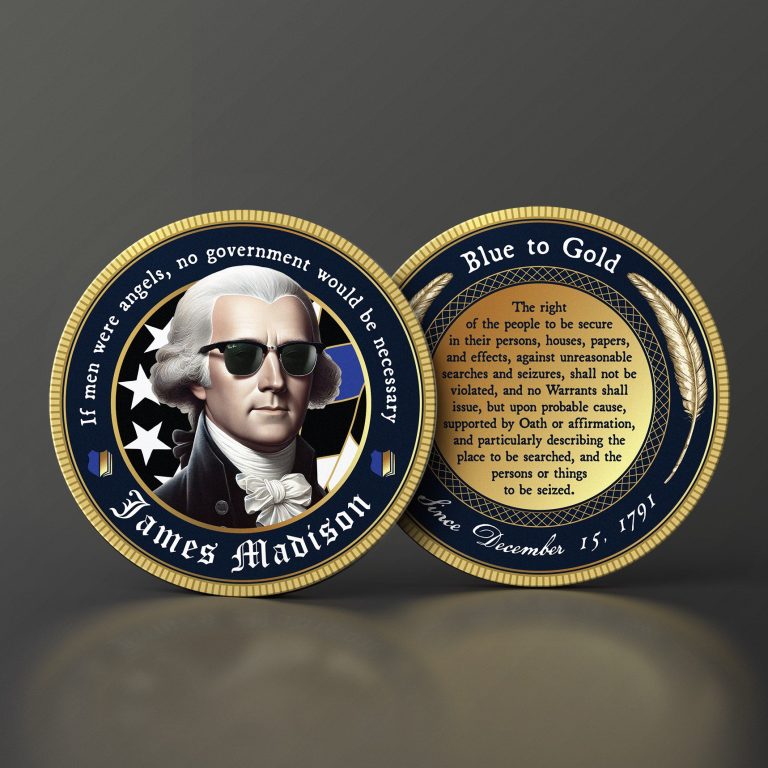 James Madison Challenge Coin - Blue To Gold Store